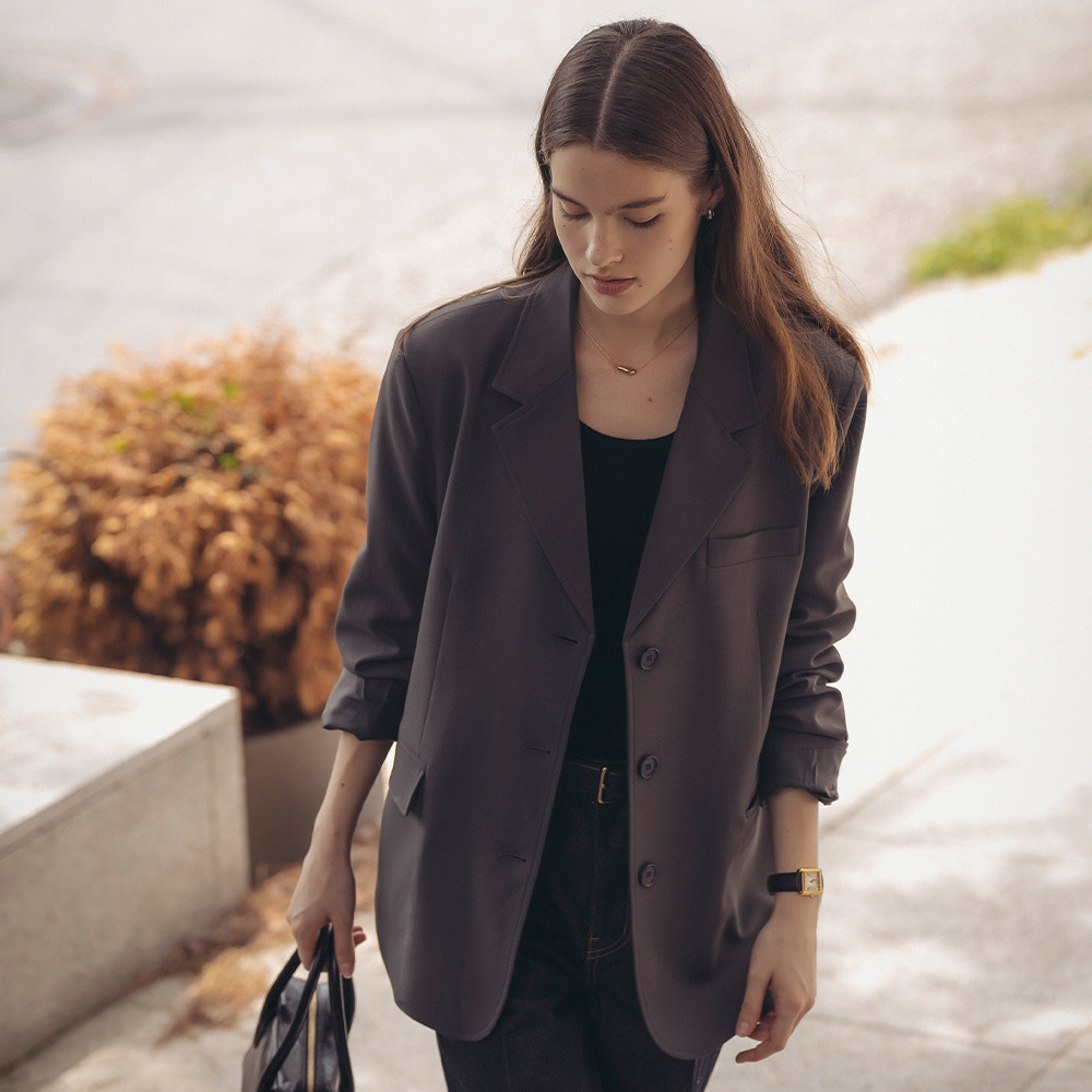 Essential 3-button blazer_Gray - HAGO(하고)