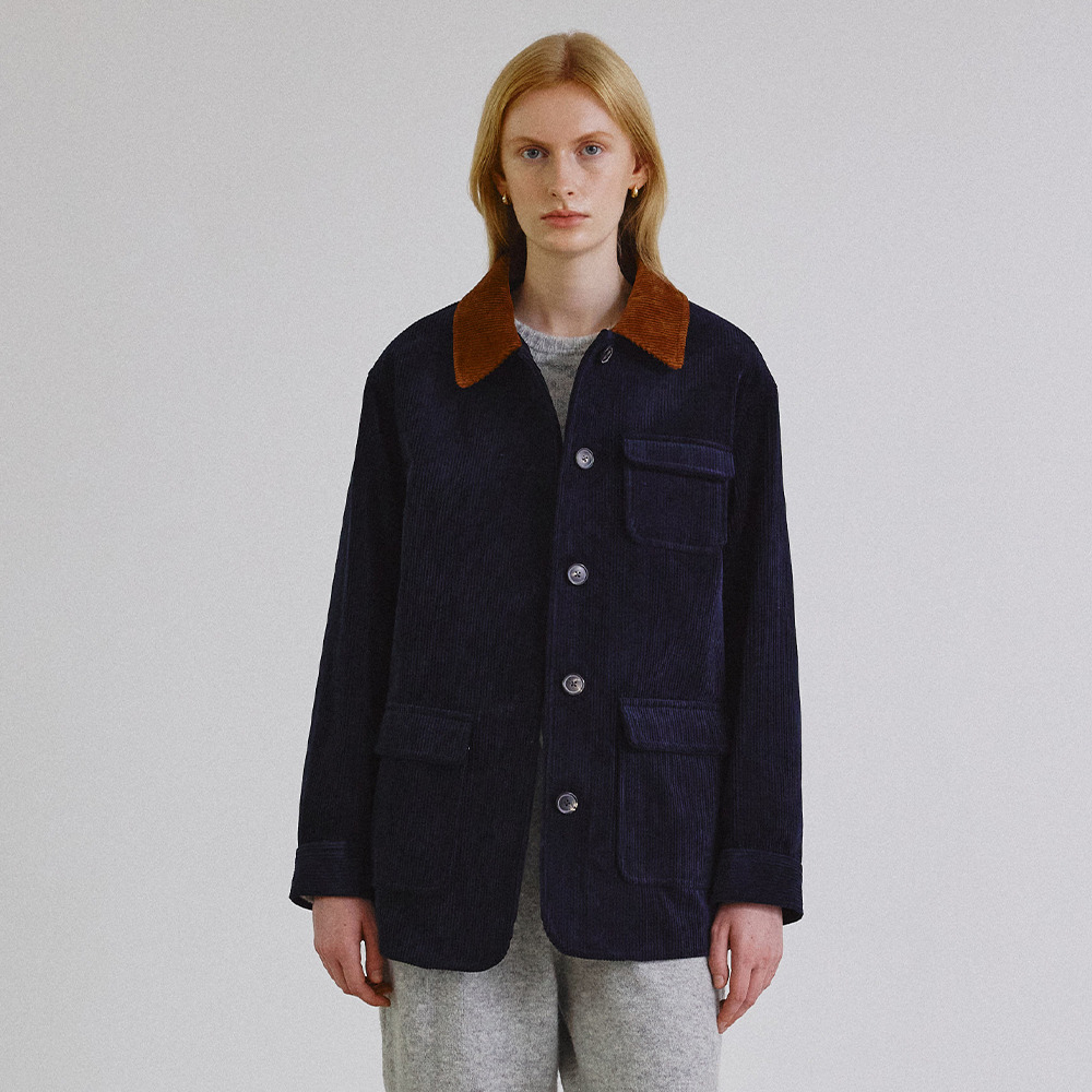 Corduroy work jacket_NAVY - 하고(HAGO)