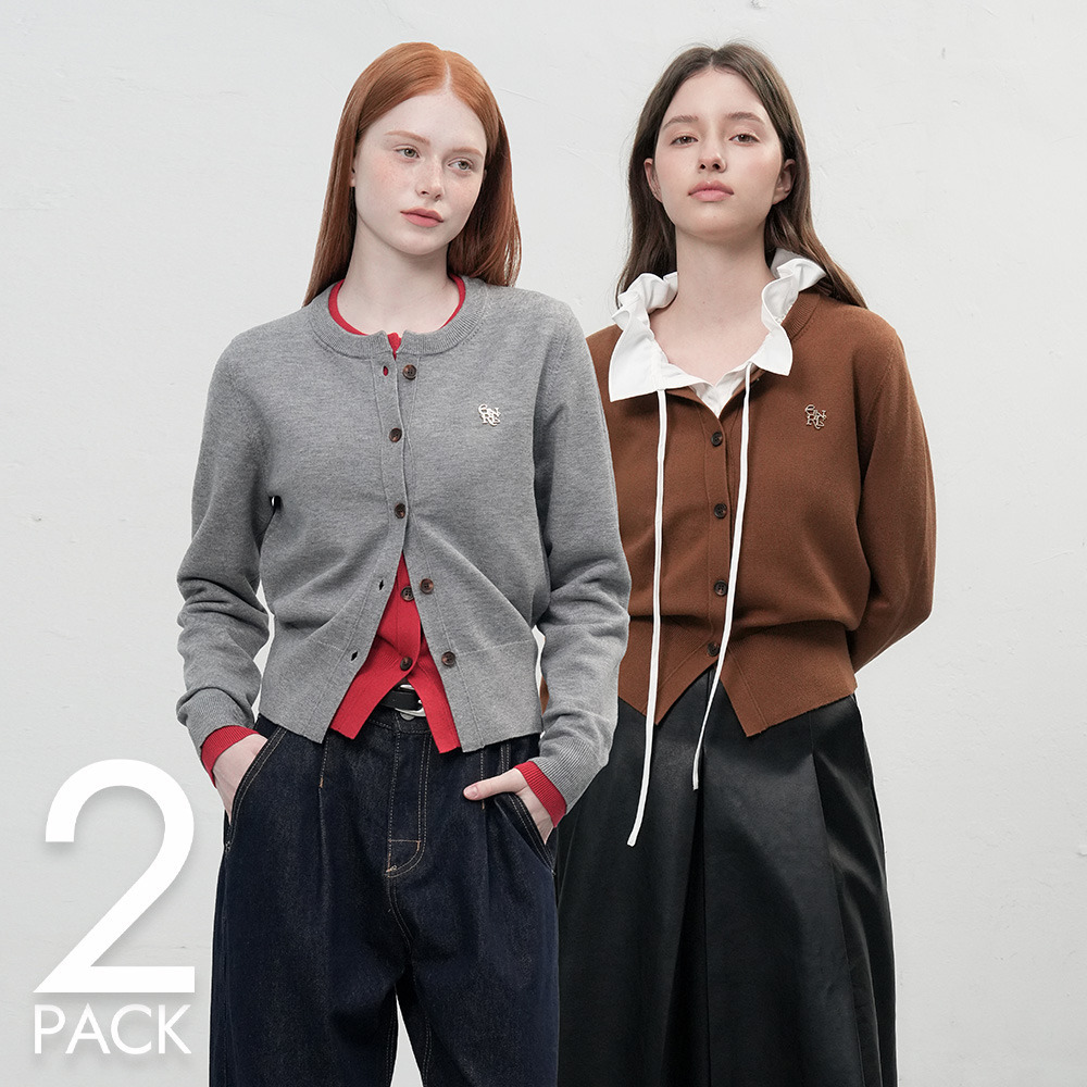 [1+1] WOMAN 에센셜 크루넥 가디건 [4COL] / WBD3L04501 - 하고(HAGO)