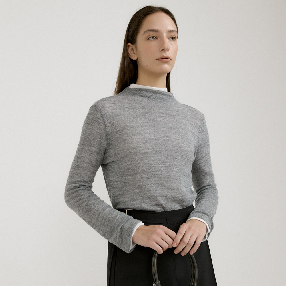 WOOL MOSS CRAPE POLA T-SHIRTS_3COLOR - HAGO(하고)