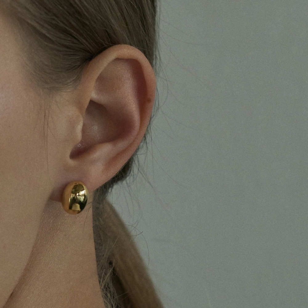 OVAL STUD EARRING SB_004_005 - 하고(HAGO)