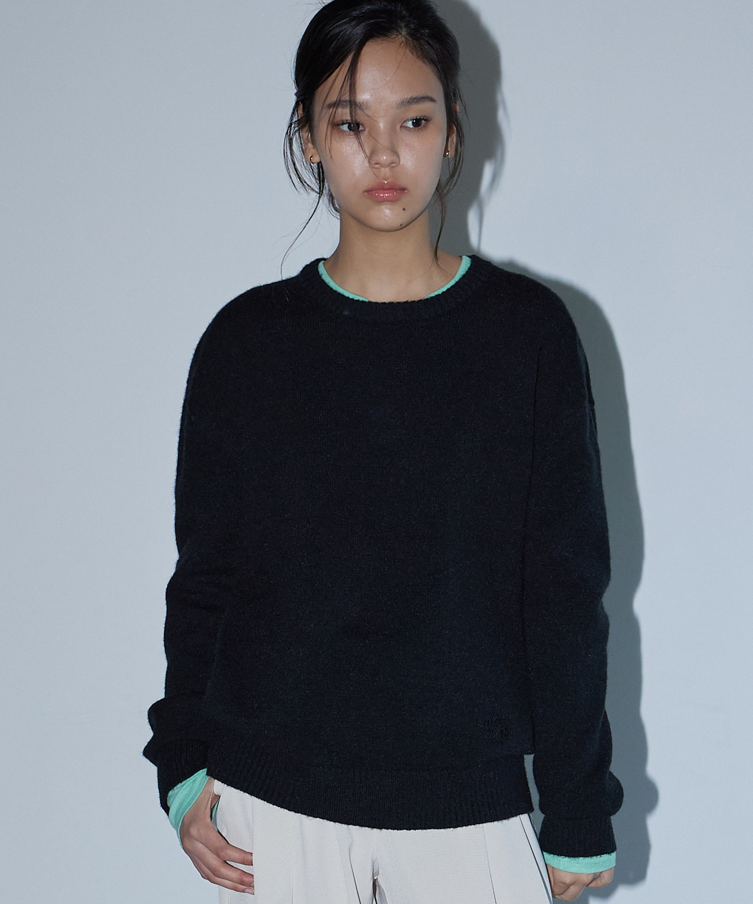 BASIC WOOL KNIT PULLOVER BLACK - 하고(HAGO)