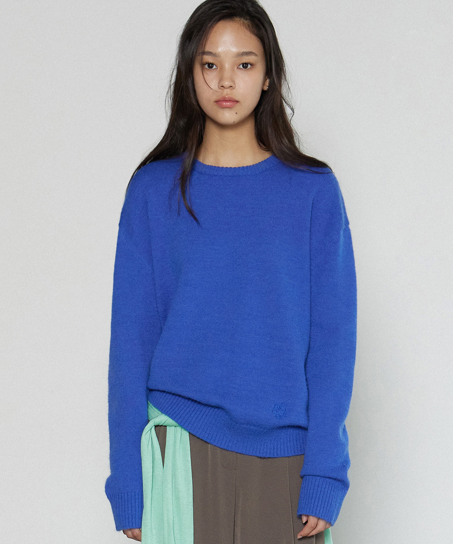 BASIC WOOL KNIT PULLOVER COBALT BLUE - 하고(HAGO)