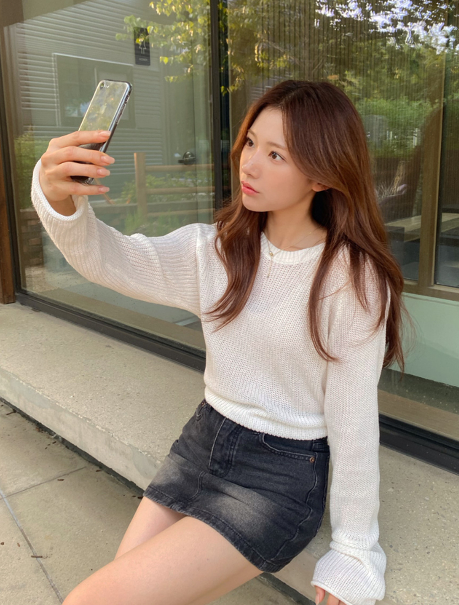 [TWEE] [정향`PICK] 에버린 백 스트랩 세미크롭 니트 - 하고(HAGO)