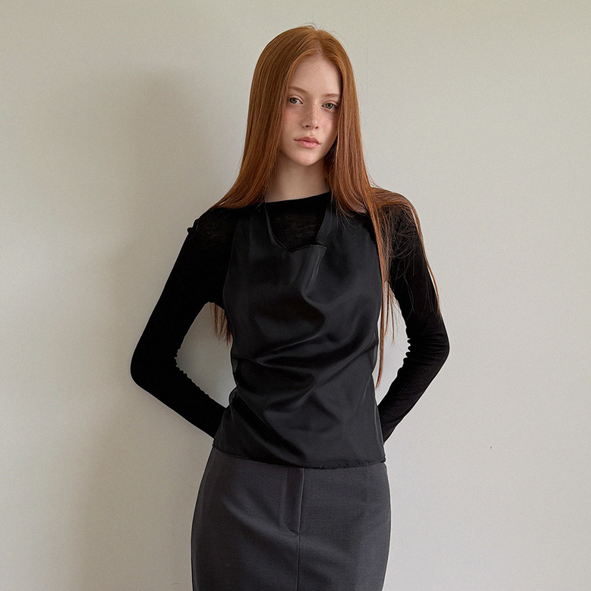 [서프라이즈특가][TWEE] [정향`PICK] 루시리우 시스루 라운드 티 - HAGO(하고)