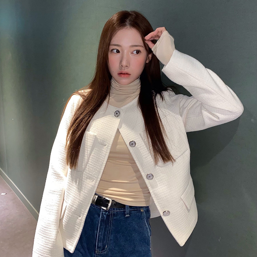 [TWEE] [정향`PICK] 켈리 노카라 라운드 트위드자켓 - HAGO(하고)