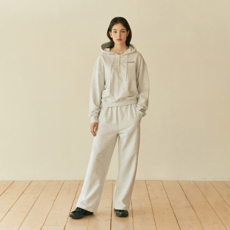 EASY SWEAT PANTS_WHITE MELANGE - 하고(HAGO)