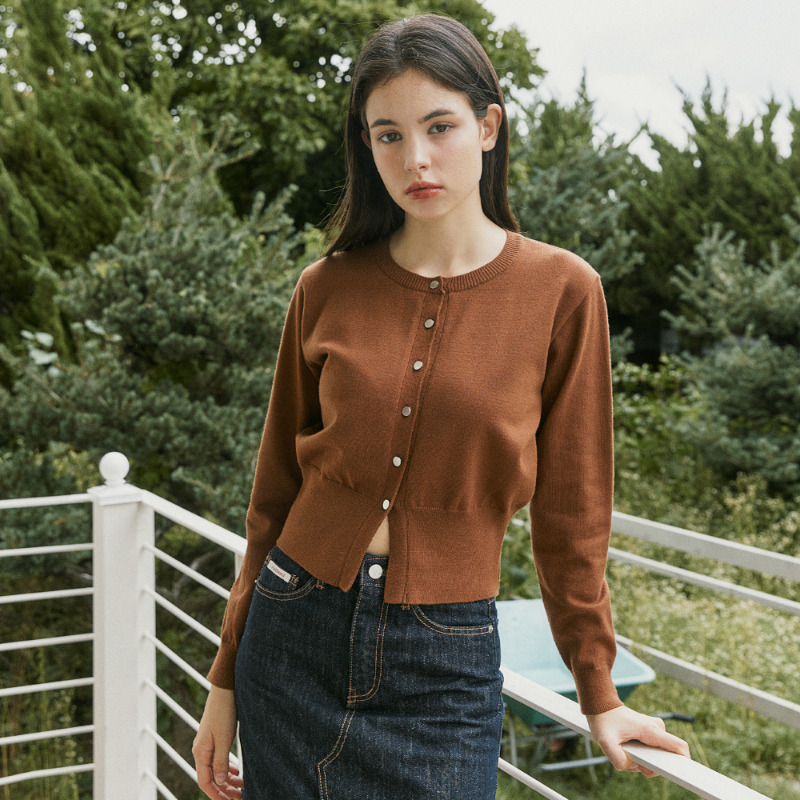 BASIC CARDIGAN_BROWN - 하고(HAGO)