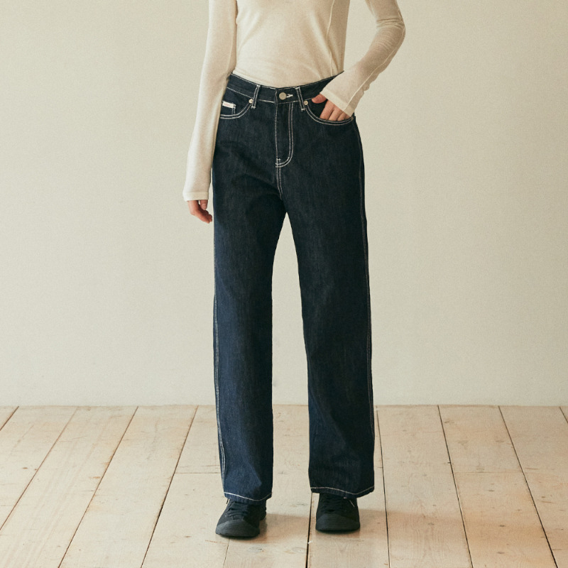 STITCH WIDE PANTS_NON-FADE - 하고(HAGO)