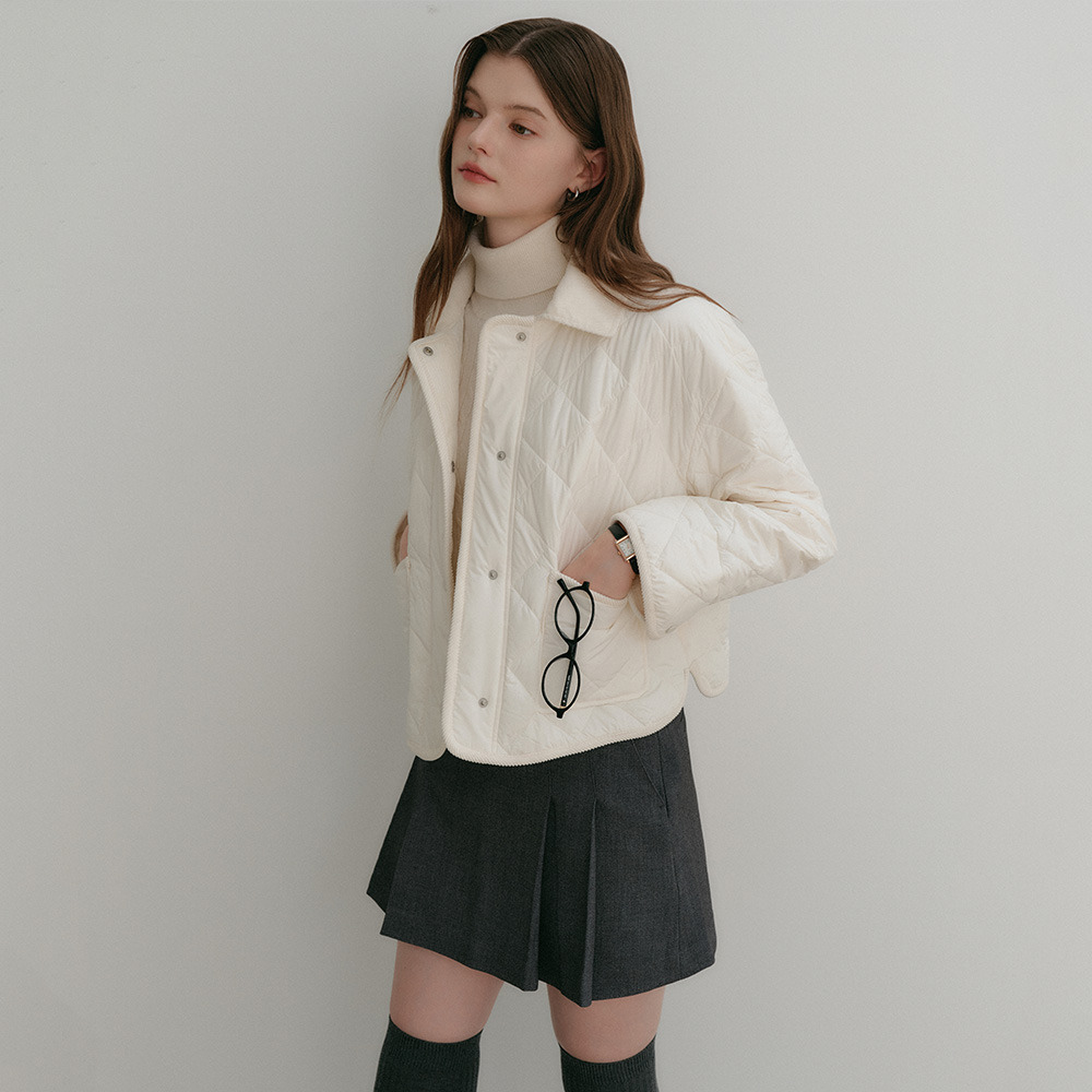 아델리아 칼라 퀼티드 자켓 / ADELIA COLLAR QUILTED JACKET_2colors - 하고(HAGO)