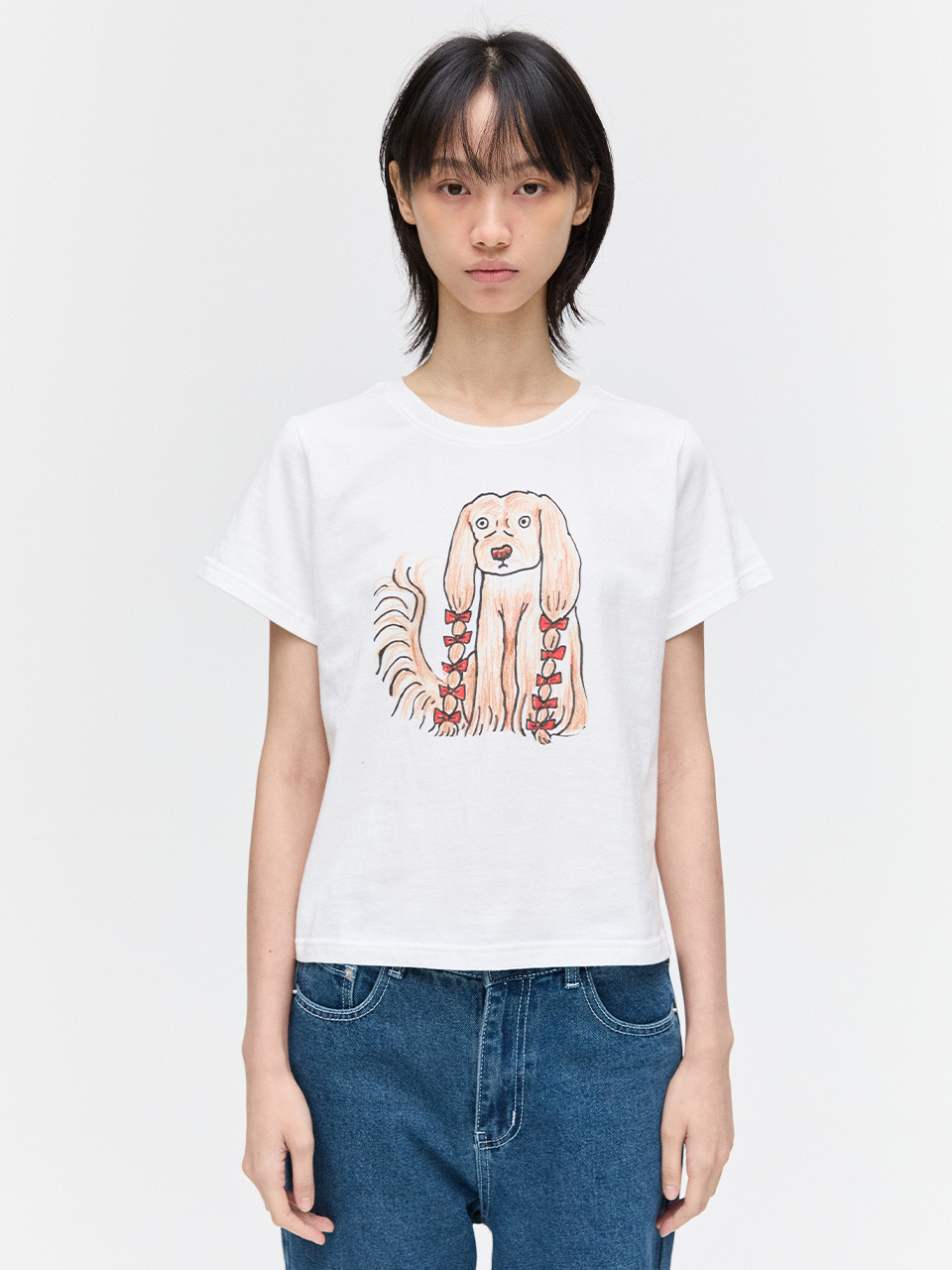 [PLZPROJECT X MINALEE]RIBBON PUPPY T-SHIRT - 하고(HAGO)