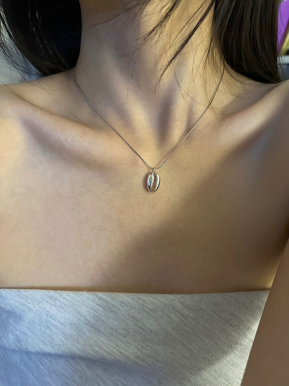 [925silver] Sea shell necklace - HAGO(하고)