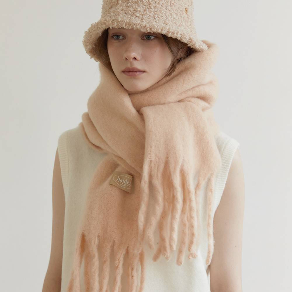 heavy hairy muffler (M026_beige) - 하고(HAGO)