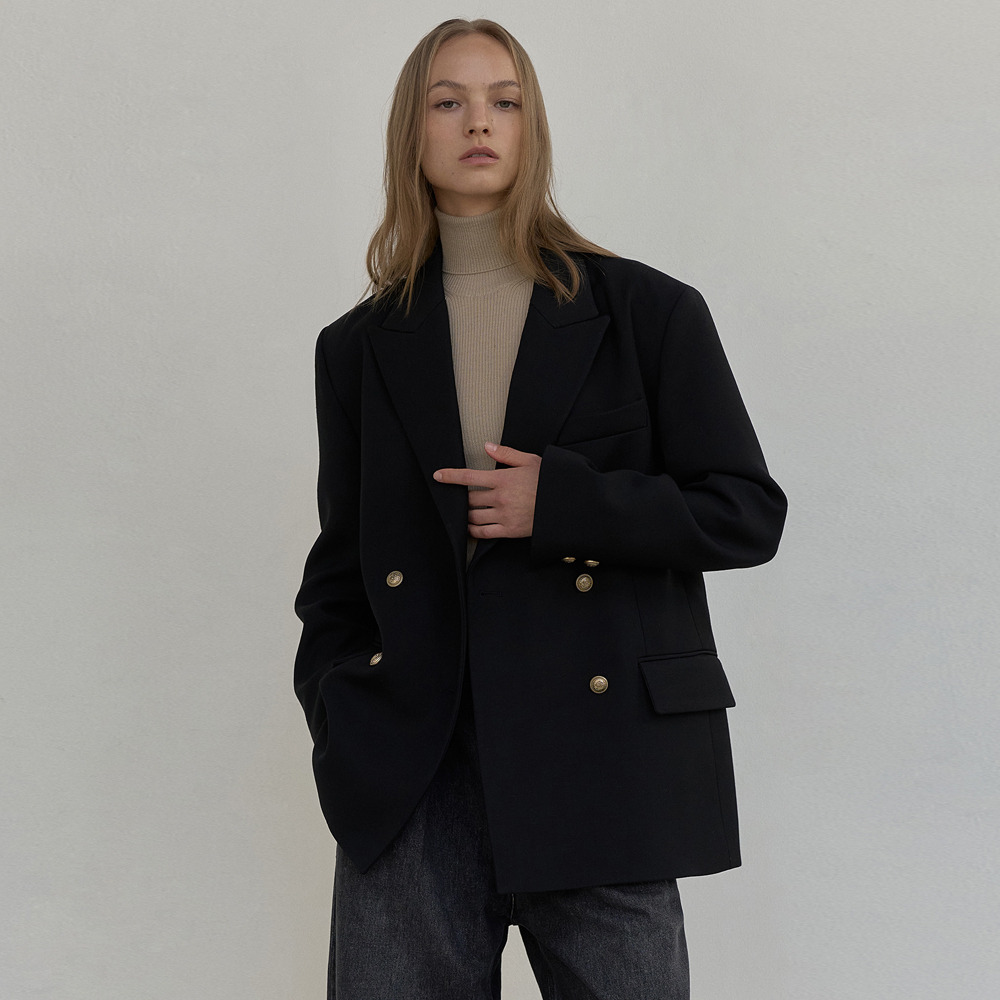 [HAGO단독판매] D GOLD BUTTON DOUBLE JACKET - 하고(HAGO)