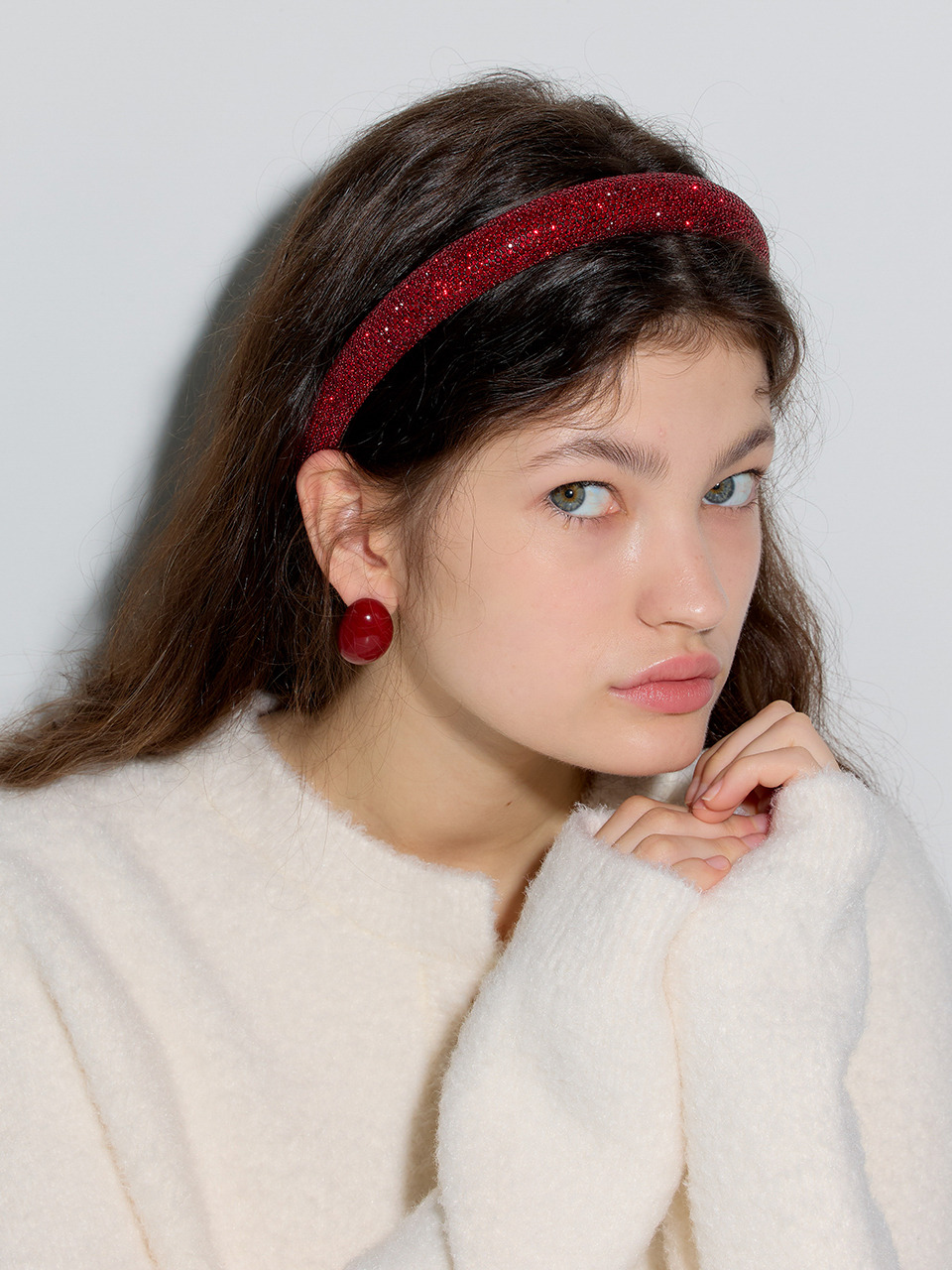 LB_Red dropping earring - HAGO(하고)