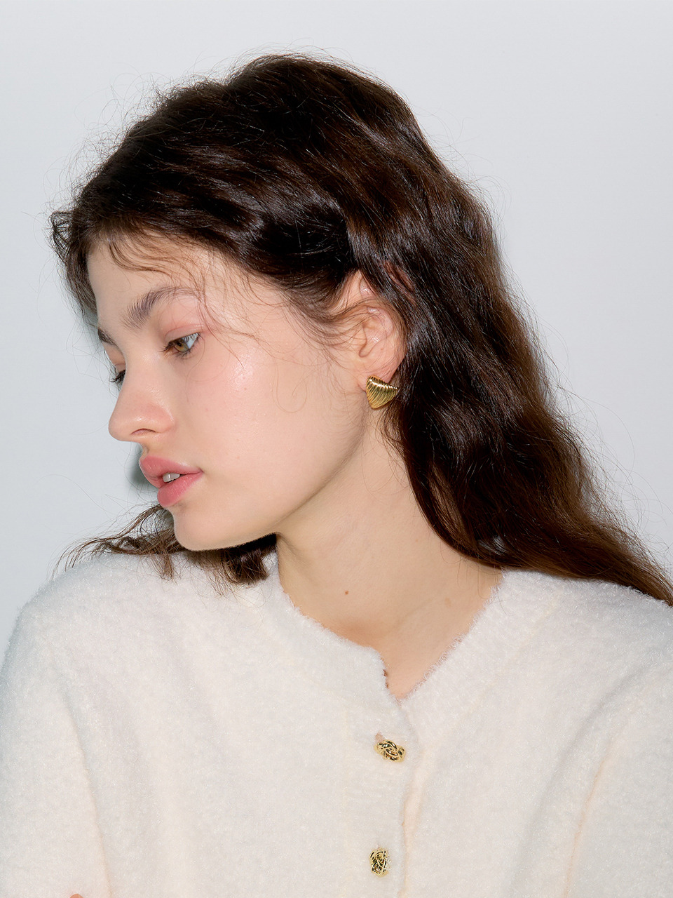 LB_Triangle stripes earring_GOLD - HAGO(하고)