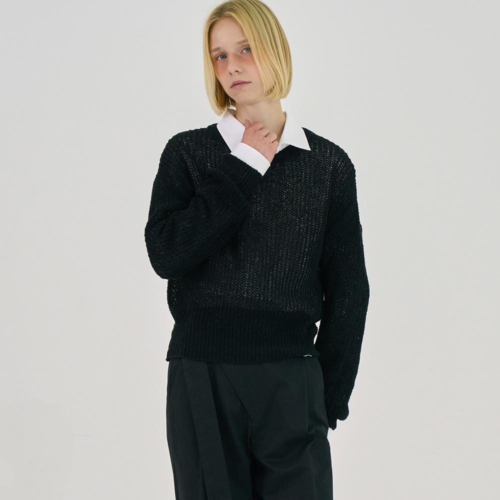 Hachi Cotton Knit Black - HAGO(하고)