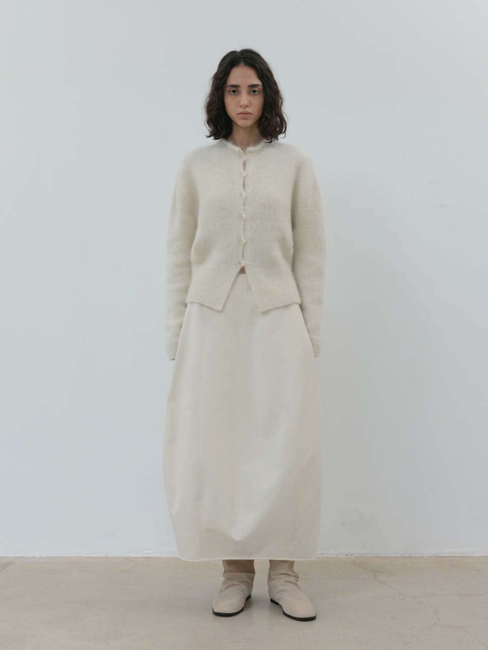 mock neck cardigan (ivory) - HAGO(하고)