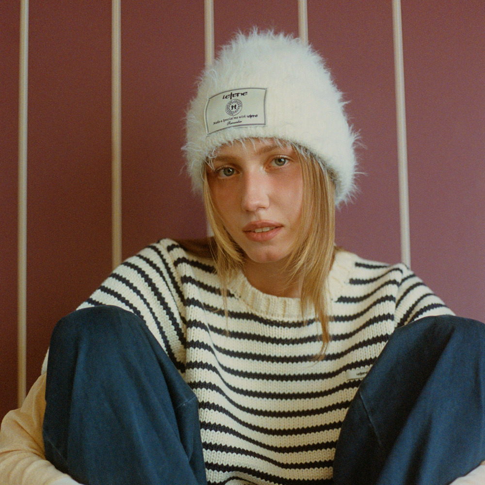 LR LABEL ANGORA BEANIE_IVORY - HAGO(하고)