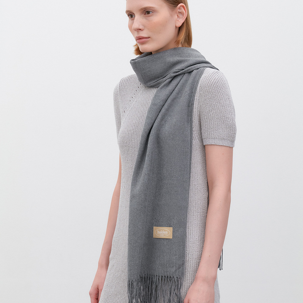 solid soft muffler (M027_charcoal) - HAGO(하고)