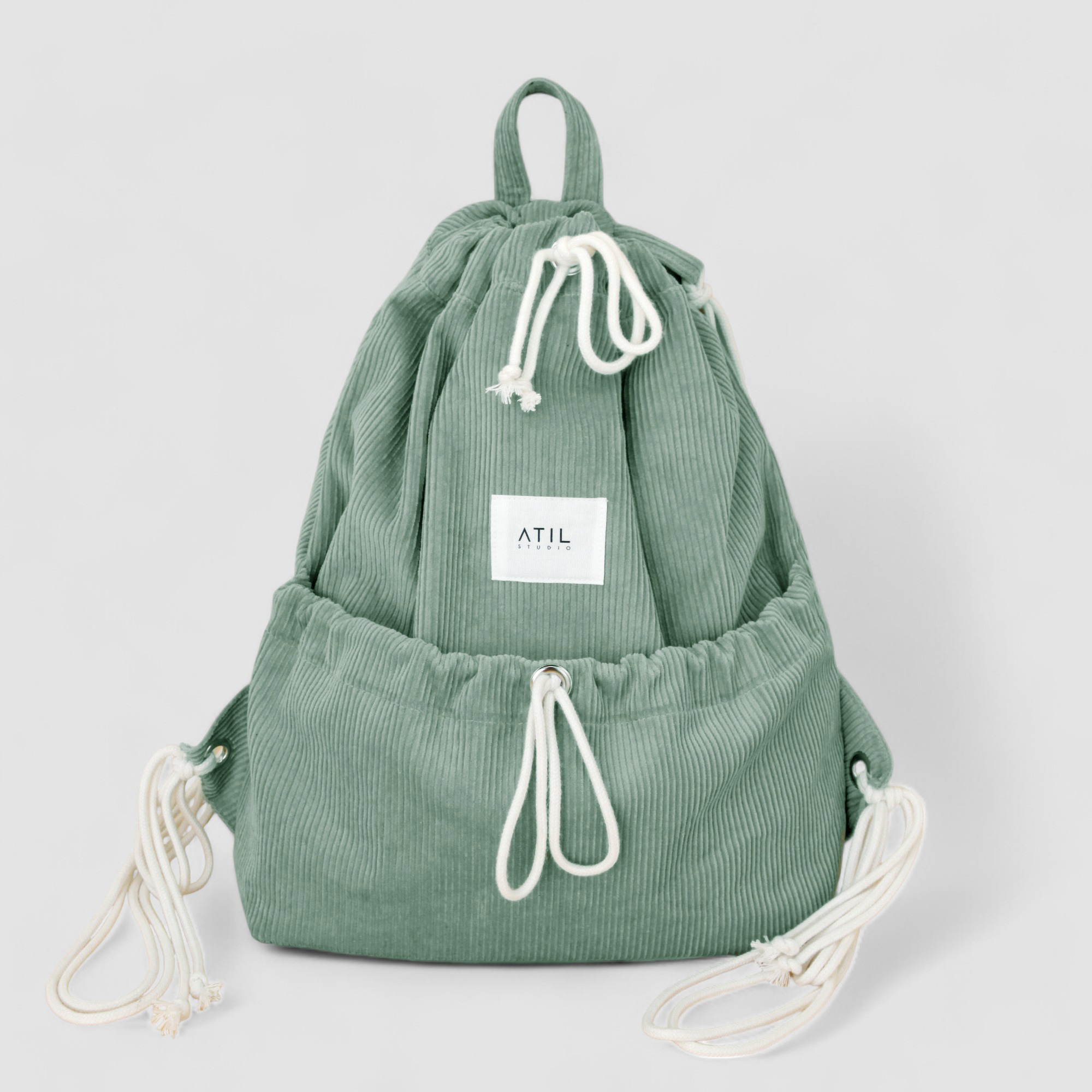 Corduroy String Daily Backpack _ [KHAKI] - HAGO(하고)