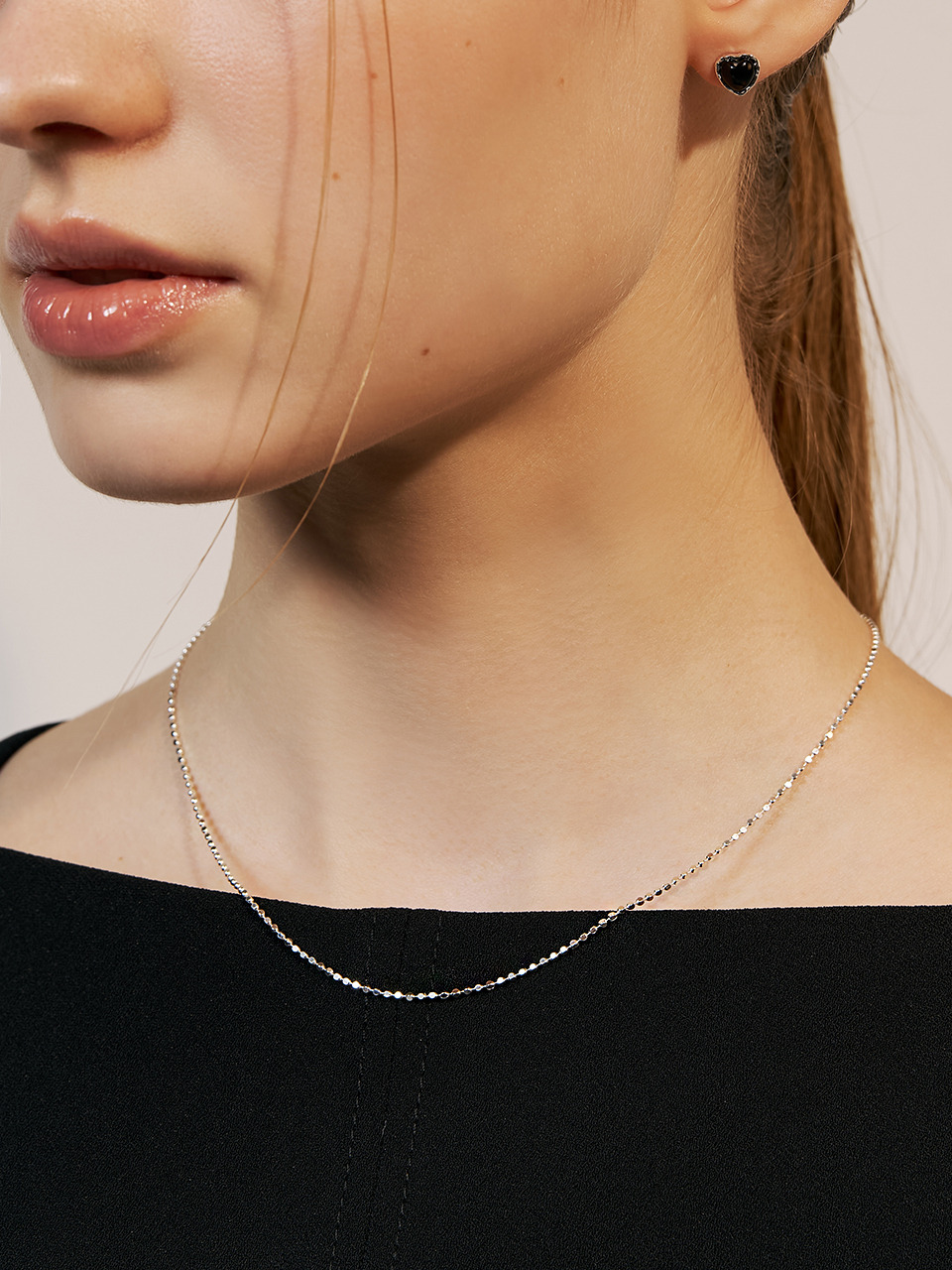 [sv925] flat ball chain necklace - 하고(HAGO)