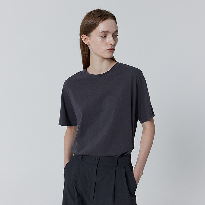Formal Cotton Tee_Charcoal - HAGO(하고)