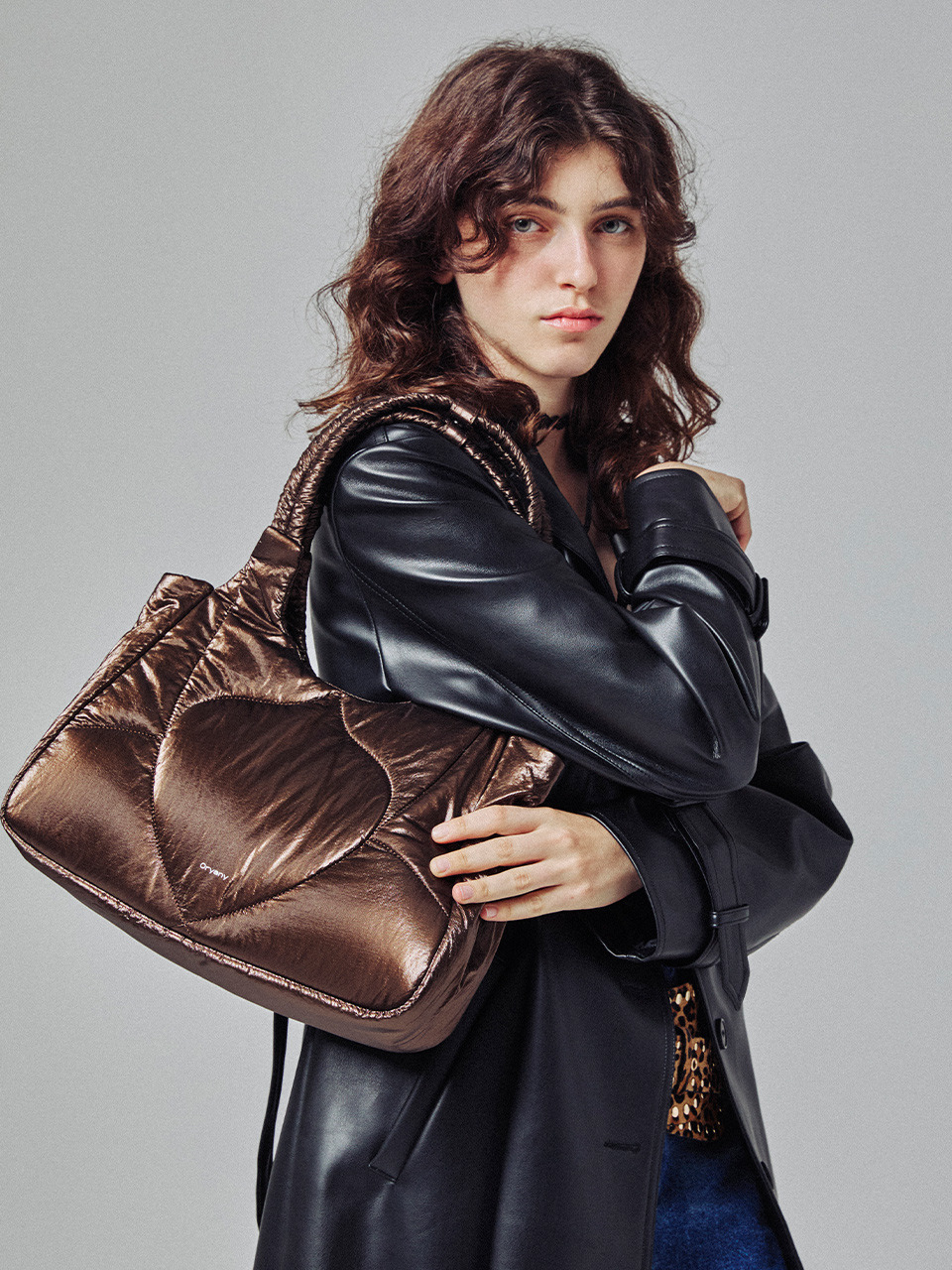 [24FW] 하프 모로칸 패딩 숄더 OBFBSD36_BROWN - HAGO(하고)