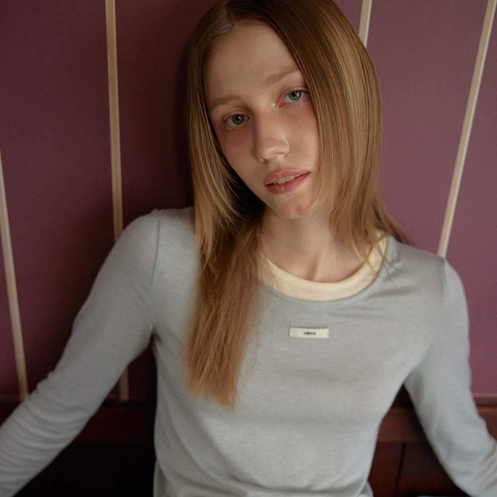 DOUBLE LAYERED LONGSLEEVE TEE_GREY - 하고(HAGO)