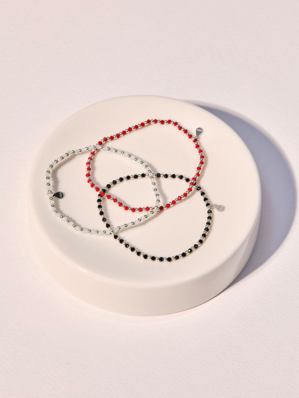 [빌리 수아 착용][sv925] black crystal bracelet - HAGO(하고)