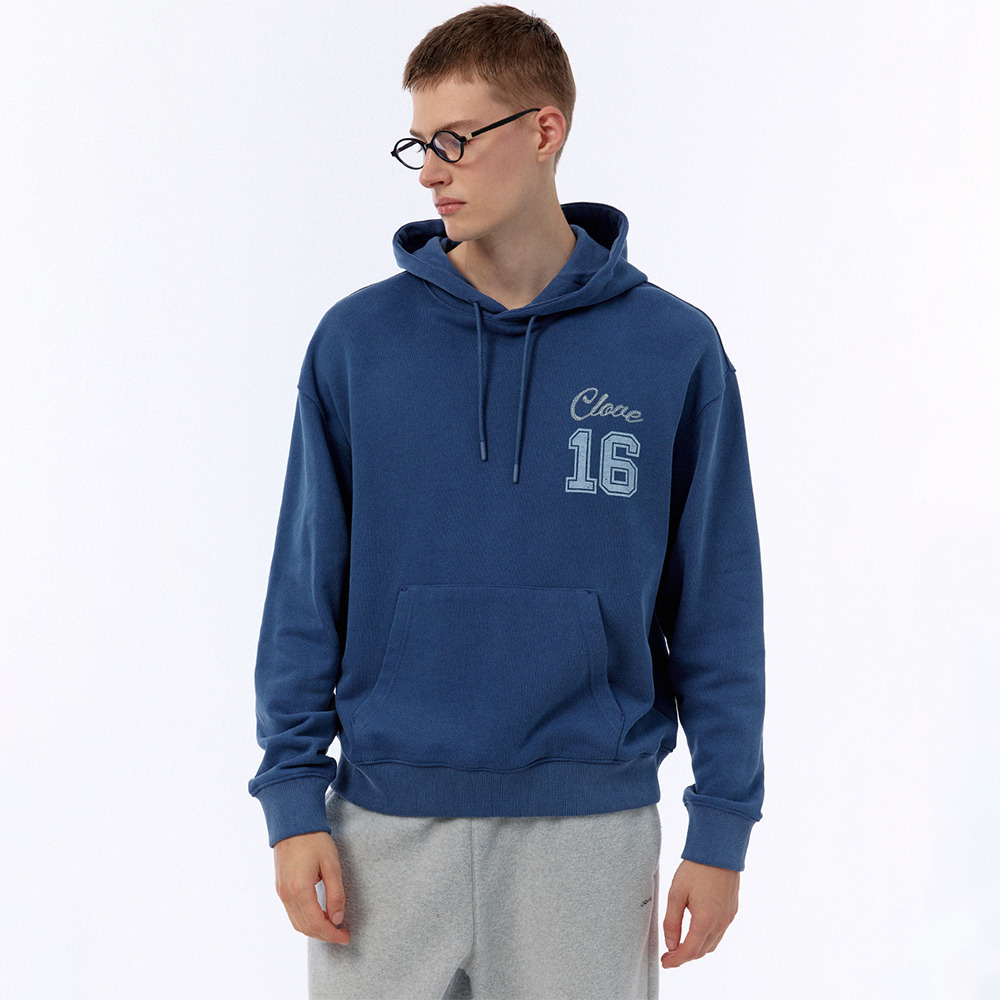 [24FW clove] Lettering Hoody (Blue) - HAGO(하고)