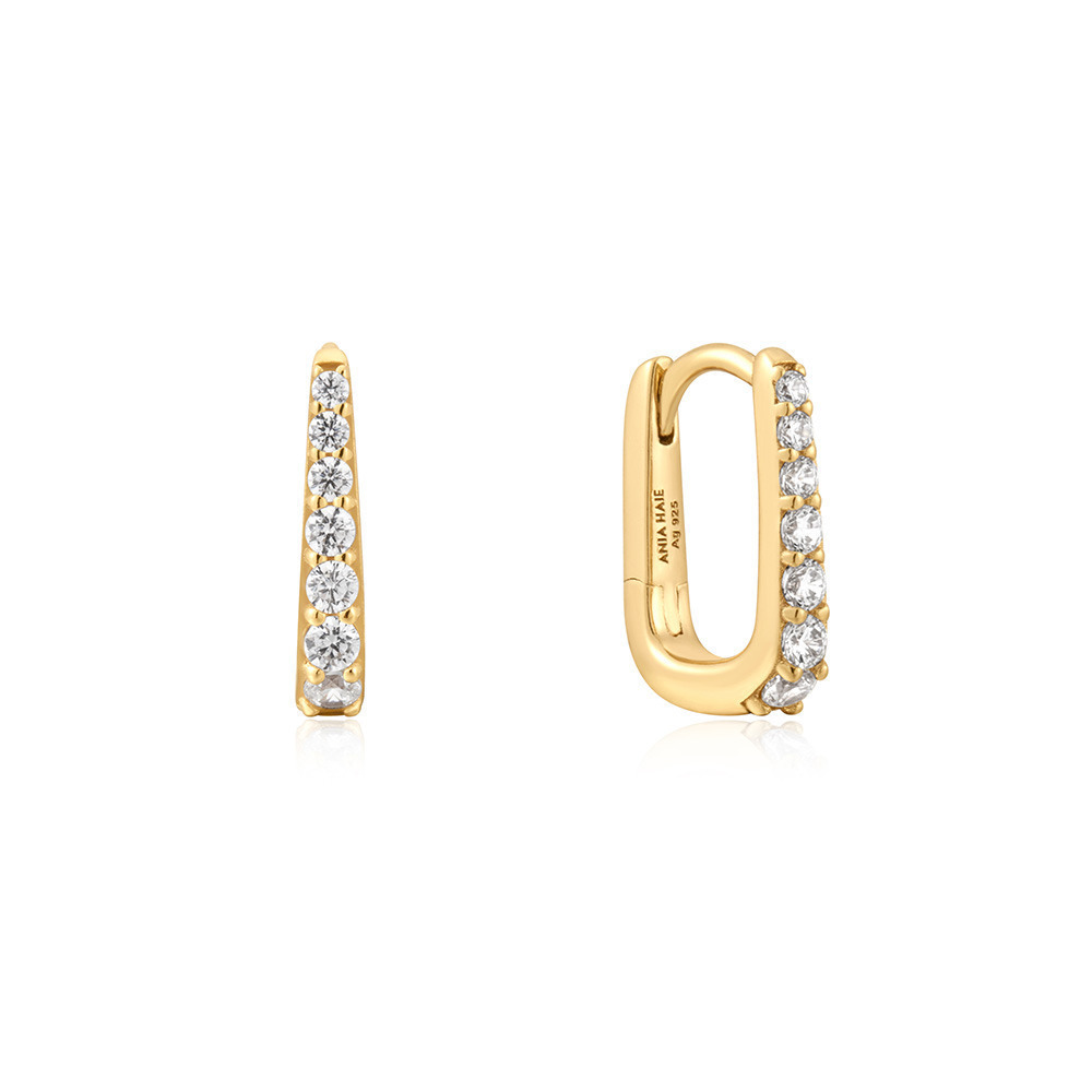 오벌 파베 925 실버 후프 링 귀걸이 E059-10G - HAGO(하고)