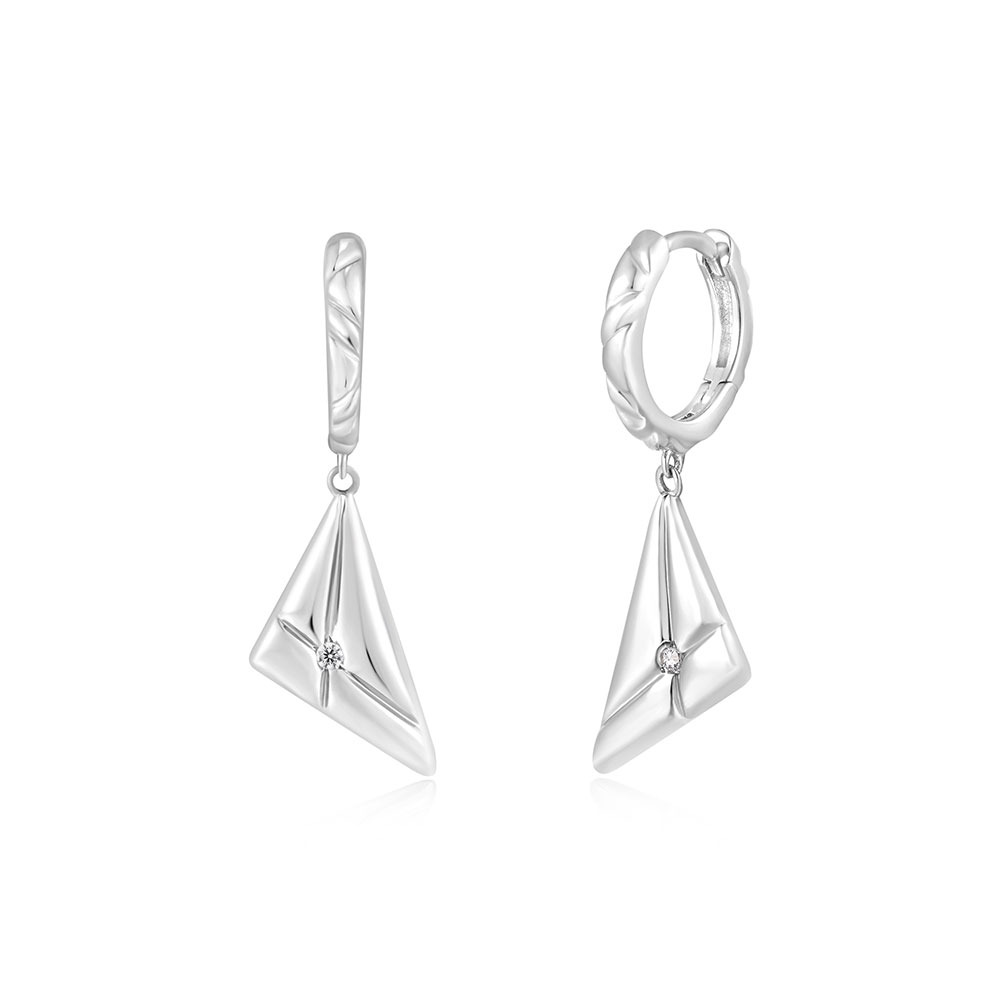 [아니아 하이에]트라이앵글 키스 925 실버 드롭 귀걸이 E059-19H - HAGO(하고)