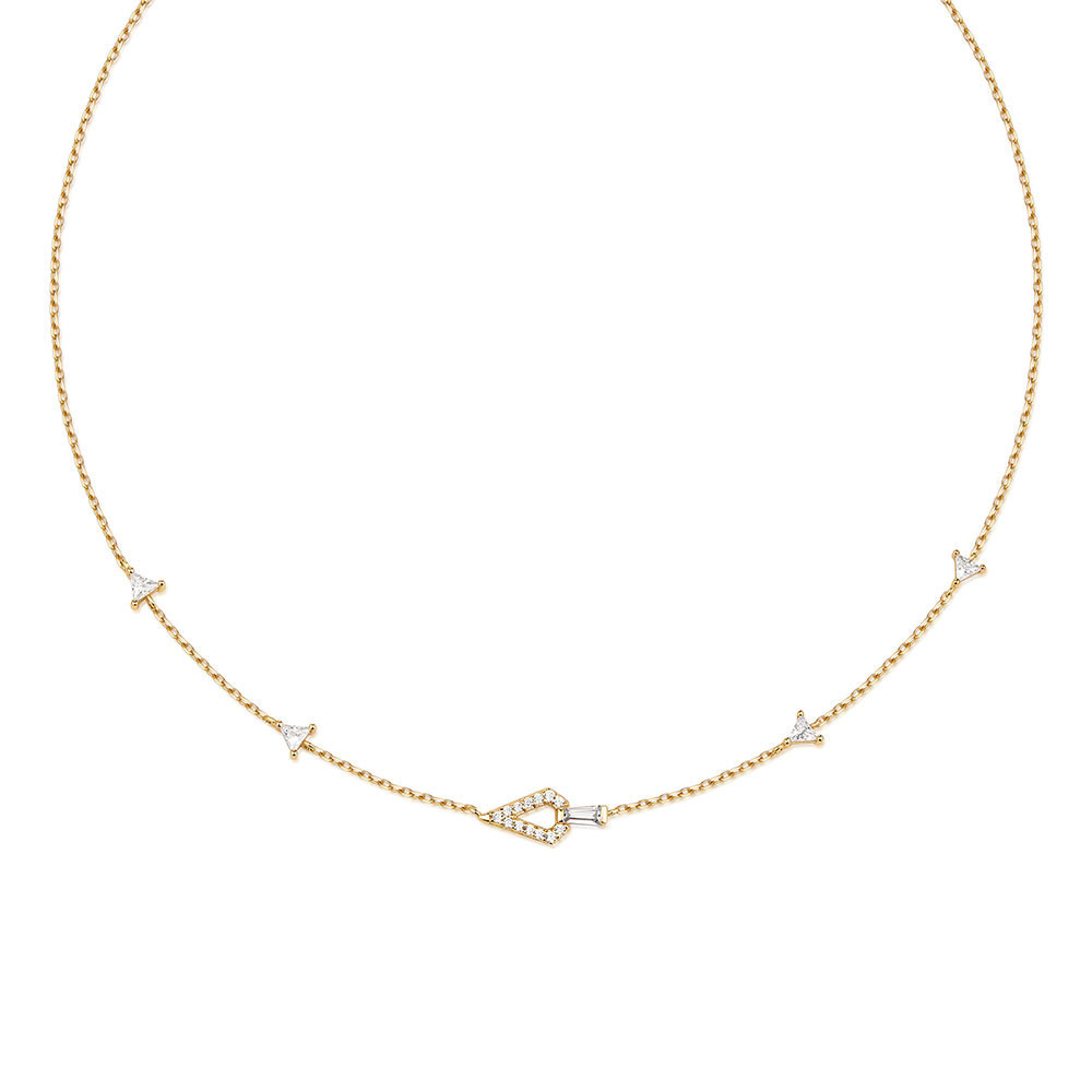 지오메트릭 925 실버 목걸이 N059-03G - HAGO(하고)