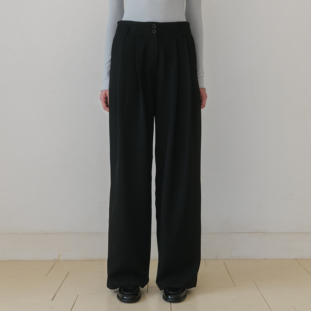 Two button slacks_black - HAGO(하고)