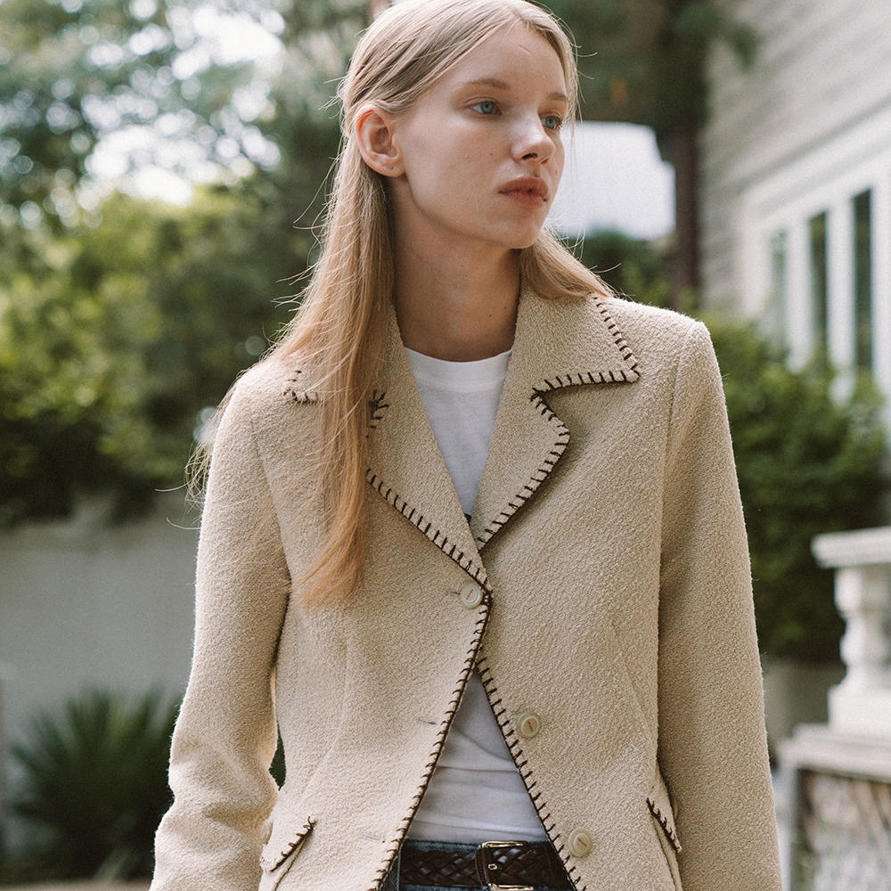 Terry tweed jacket_beige - 하고