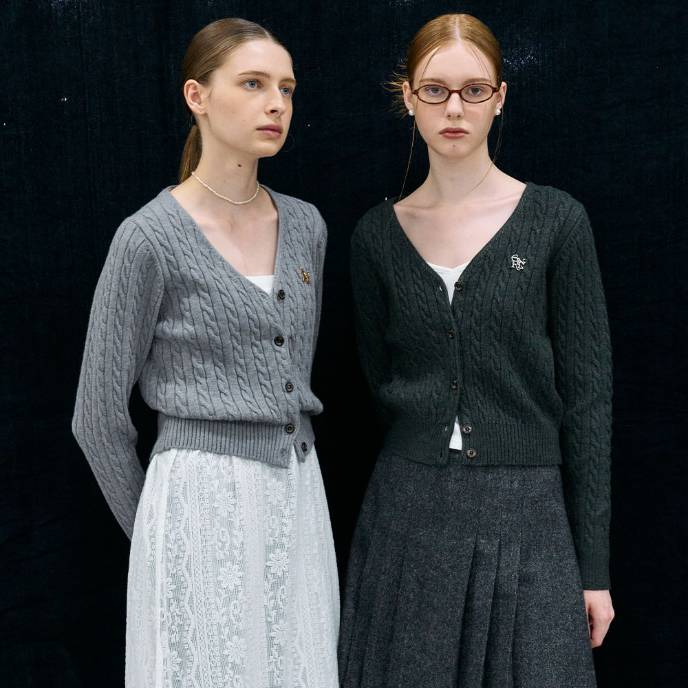 WOMAN 뉴클래식 울 케이블 브이넥 가디건 [4COL] / WBD3L04529 - 하고(HAGO)