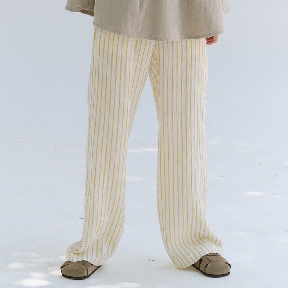 Stripe Relax Wear Pants, Lemon - HAGO(하고)