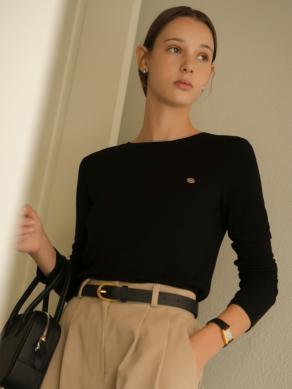 [22% 쿠폰]Basic soft lyocell T-shirt_Black - HAGO(하고)