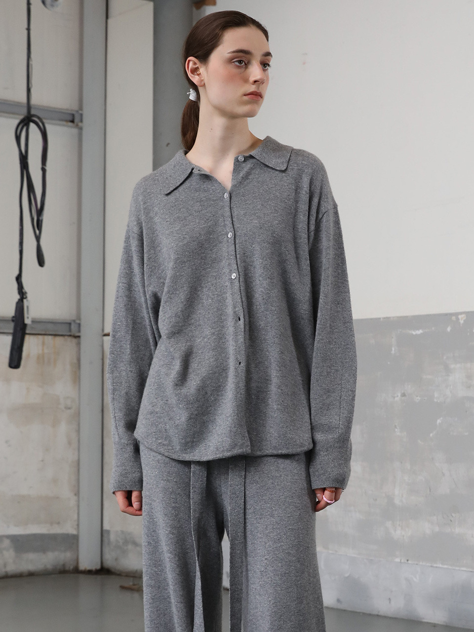 Genius Knit Shirt_Greyhound - HAGO(하고)