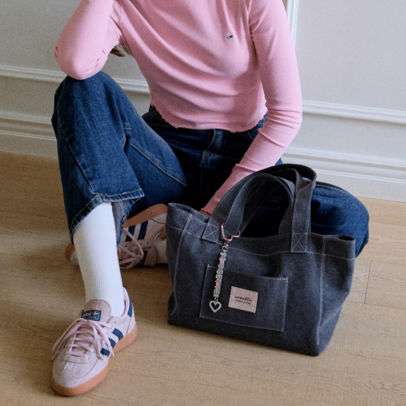 basic canvas bag (charcoal) - 하고(HAGO)