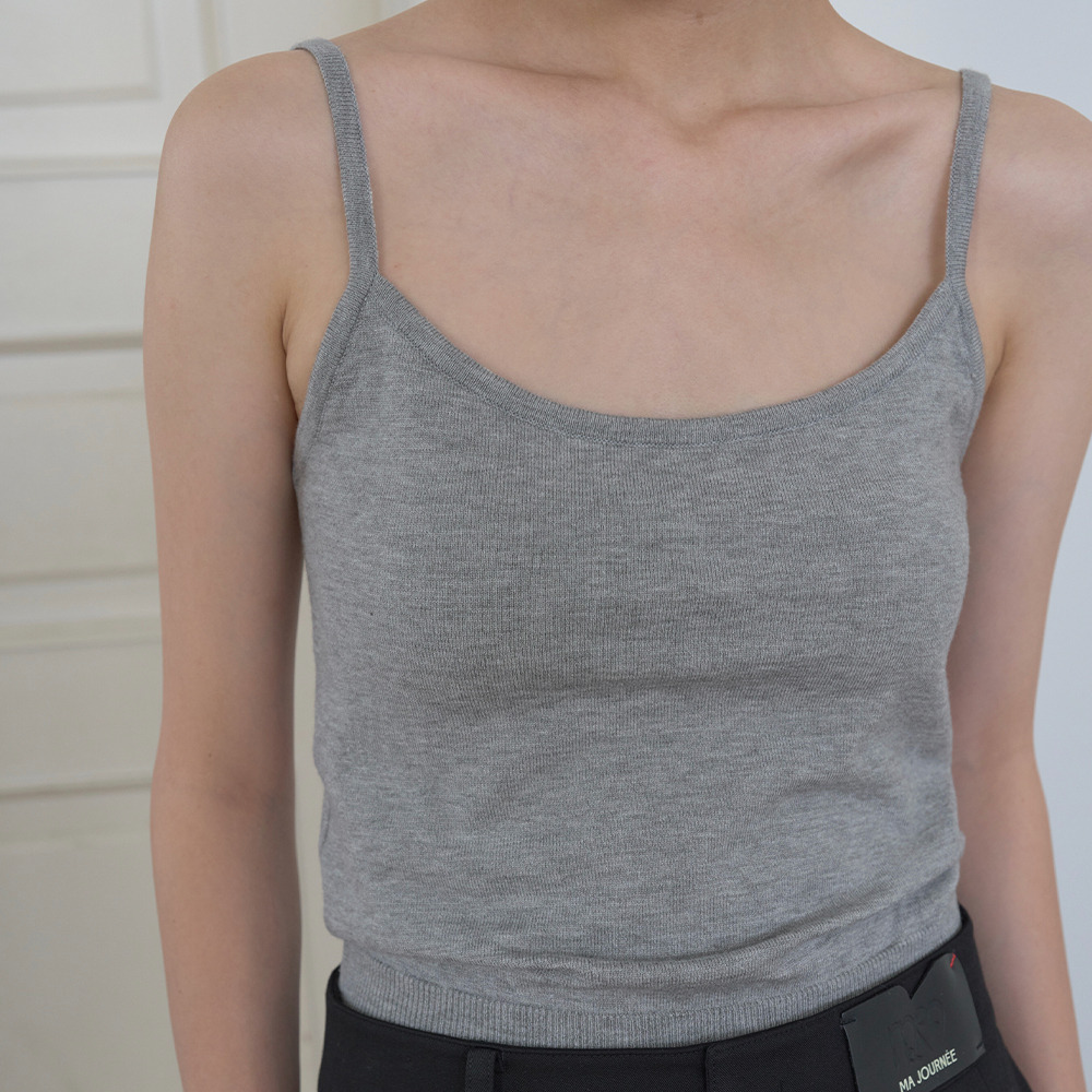 M BASIC KNIT SLEEVELESS_GREY - HAGO(하고)