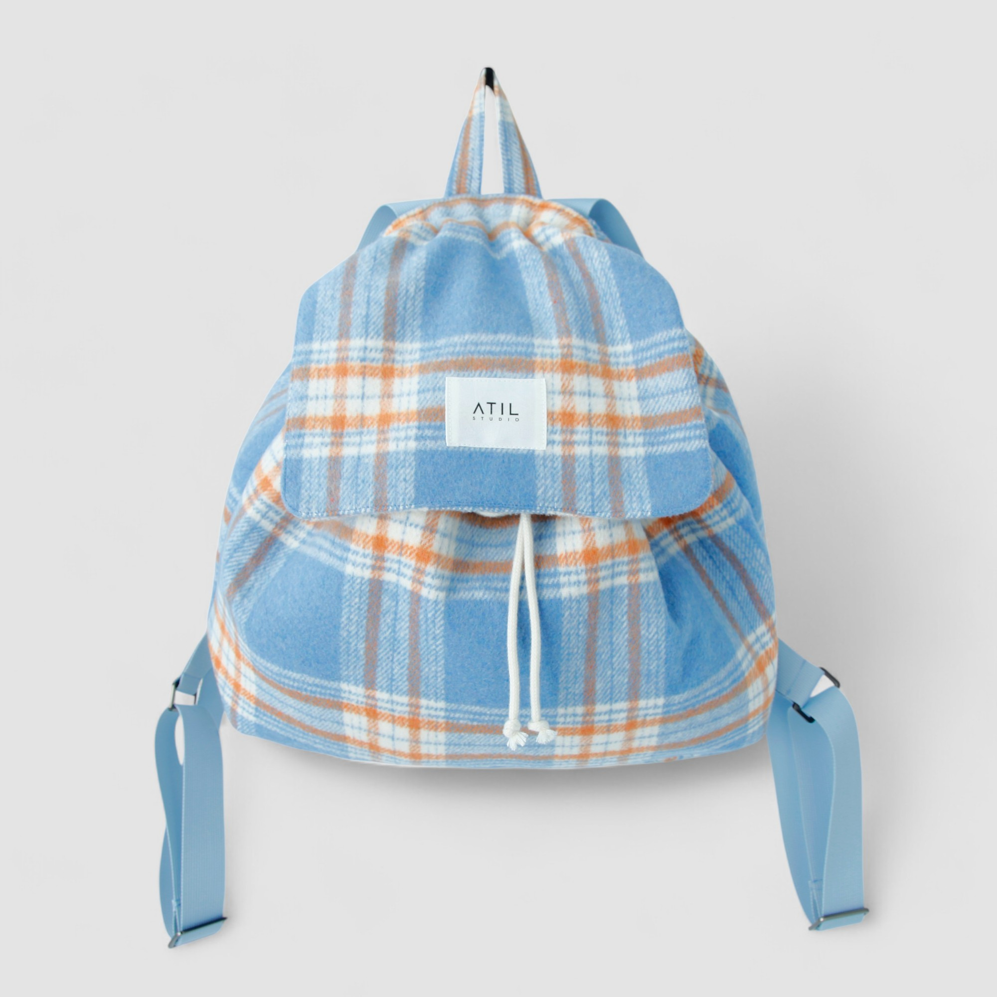 Cotton Candy Checkered String Daily Backpack_ [PASTELBLUE] - HAGO(하고)