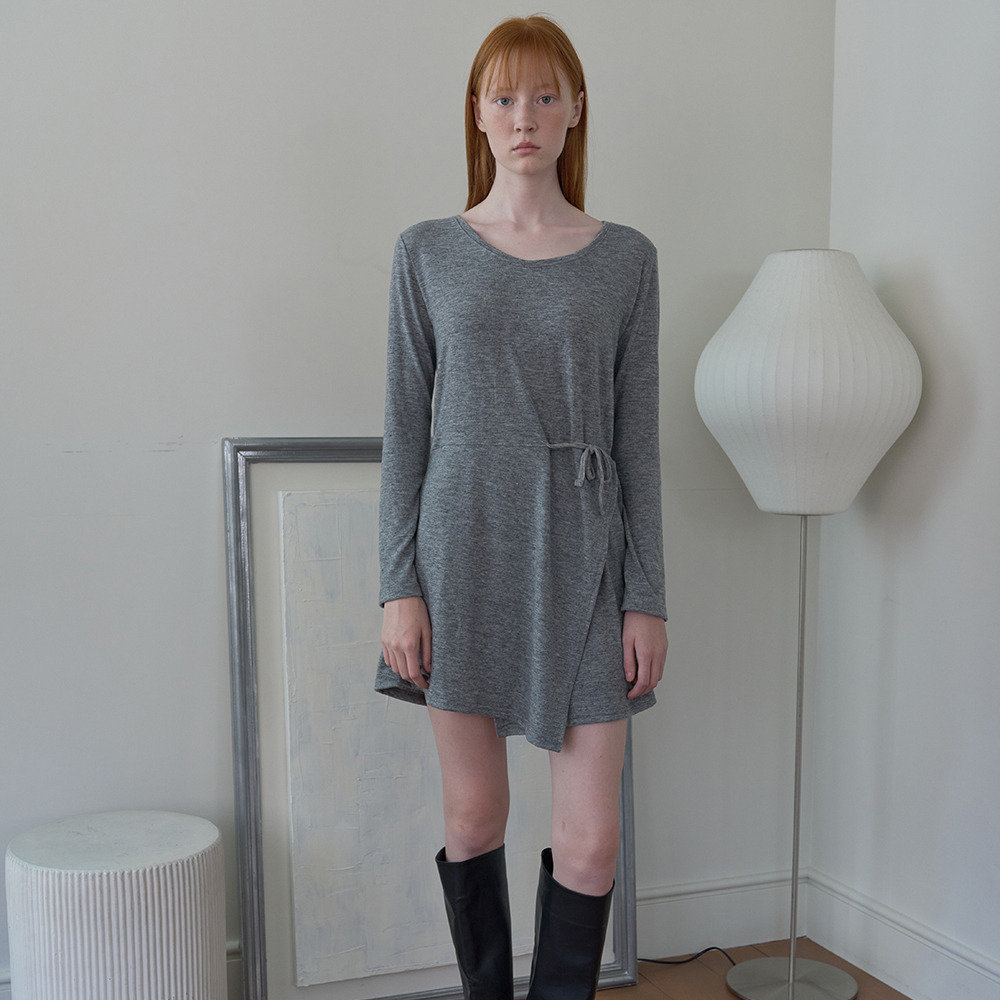 LOOSE WRAP ONE PIECE [MELANGE GREY] - 하고(HAGO)