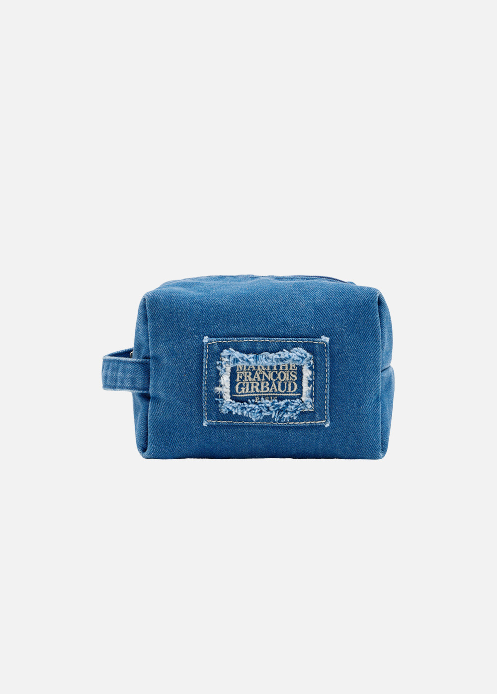 DENIM PATCH WORK CLASSIC LOGO POUCH blue - 하고(HAGO)