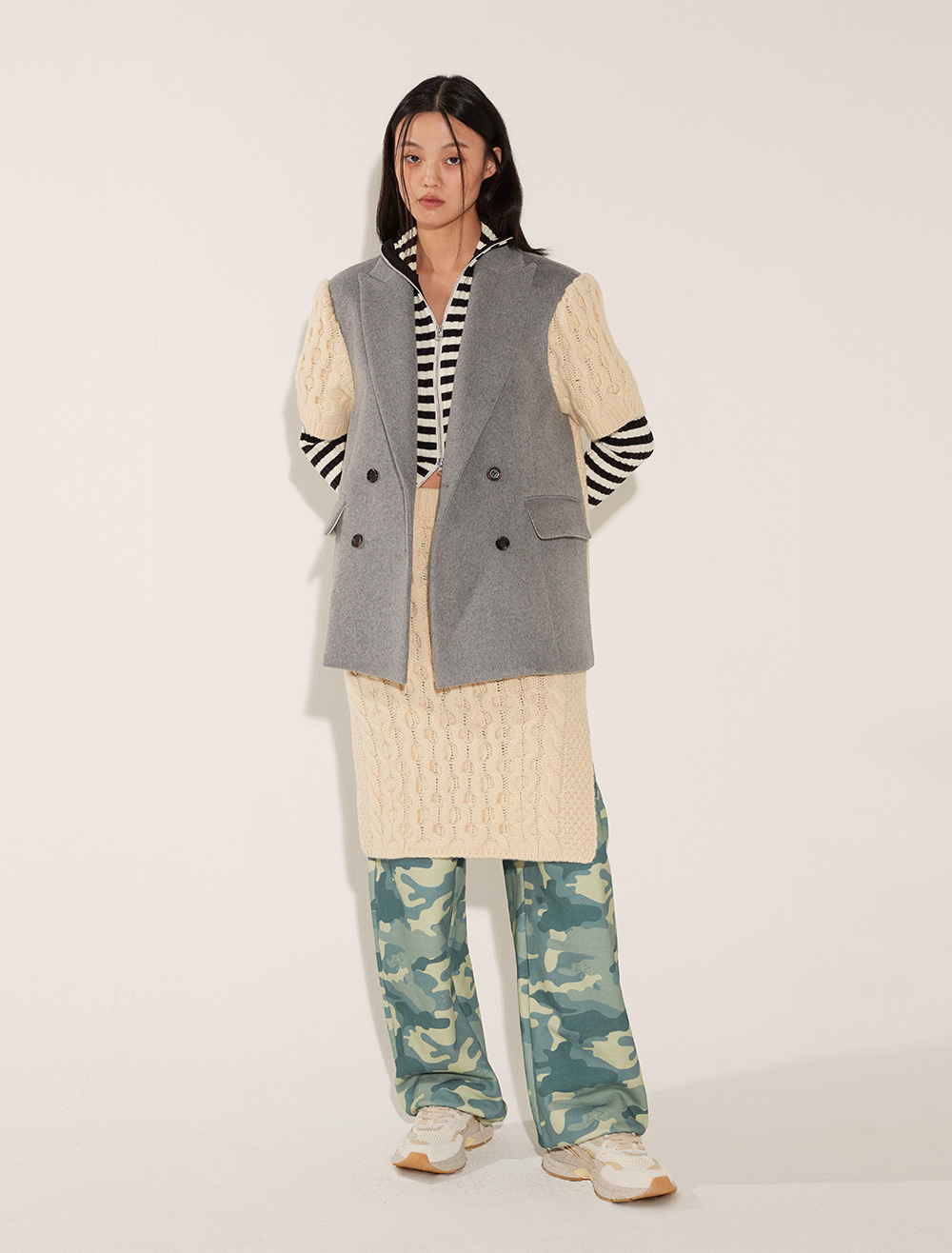 [단독~9.29]FISHER COMBI SHORT SLEEVED JACKET [MELANGE GREY] - 하고