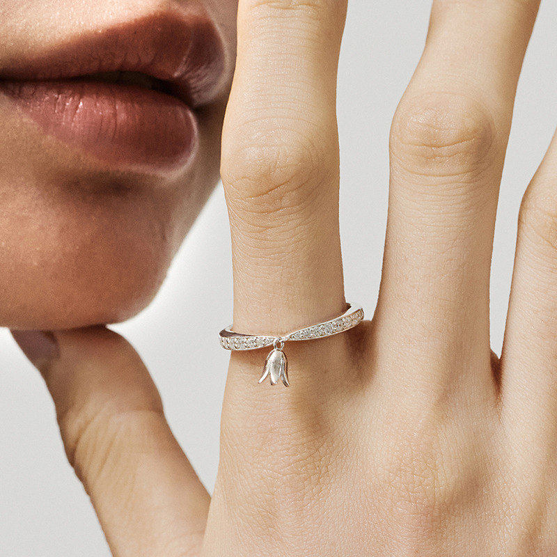 [silver925] Milky bell ring - HAGO(하고)