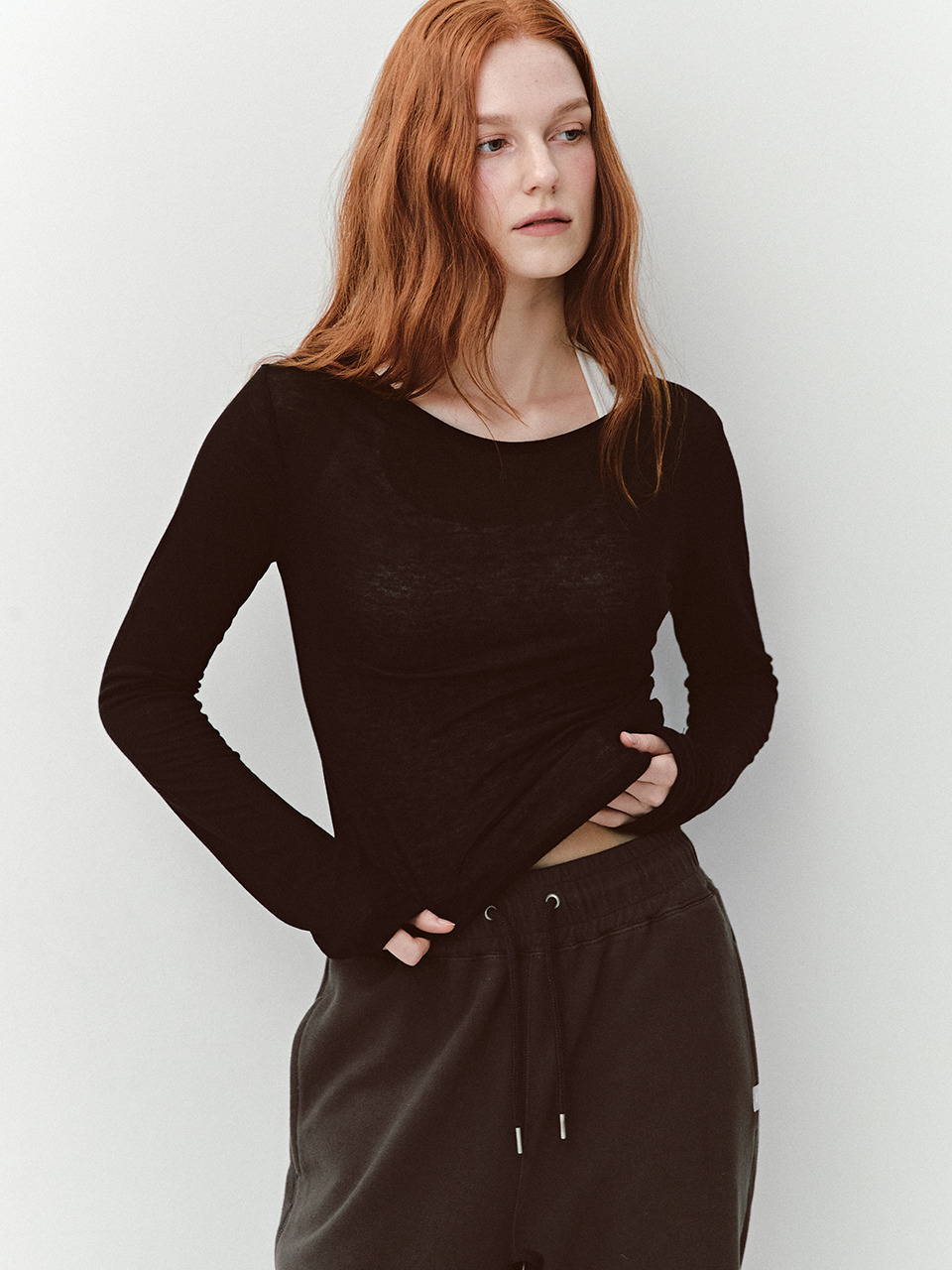 AS BASIC SEE-THROUGH T (BLACK) - HAGO(하고)