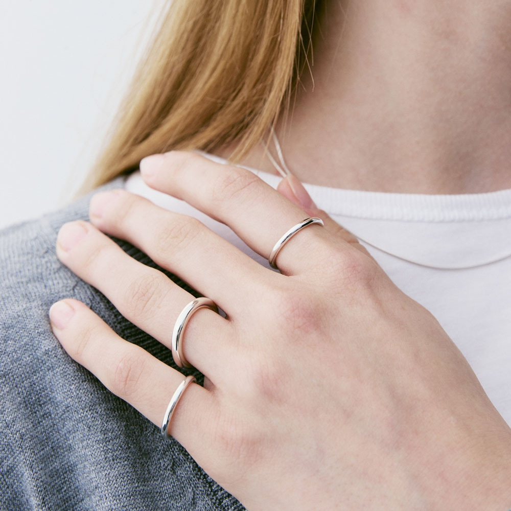 [silver925]basic layered volume ring - 하고(HAGO)