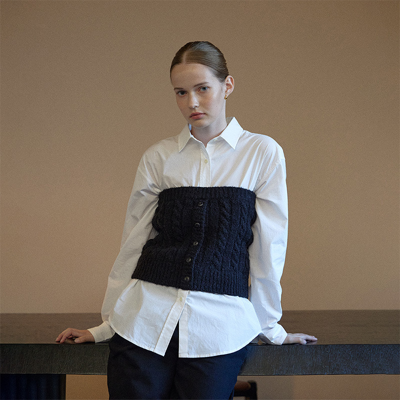 Torso warmer bustier (Black) - HAGO(하고)